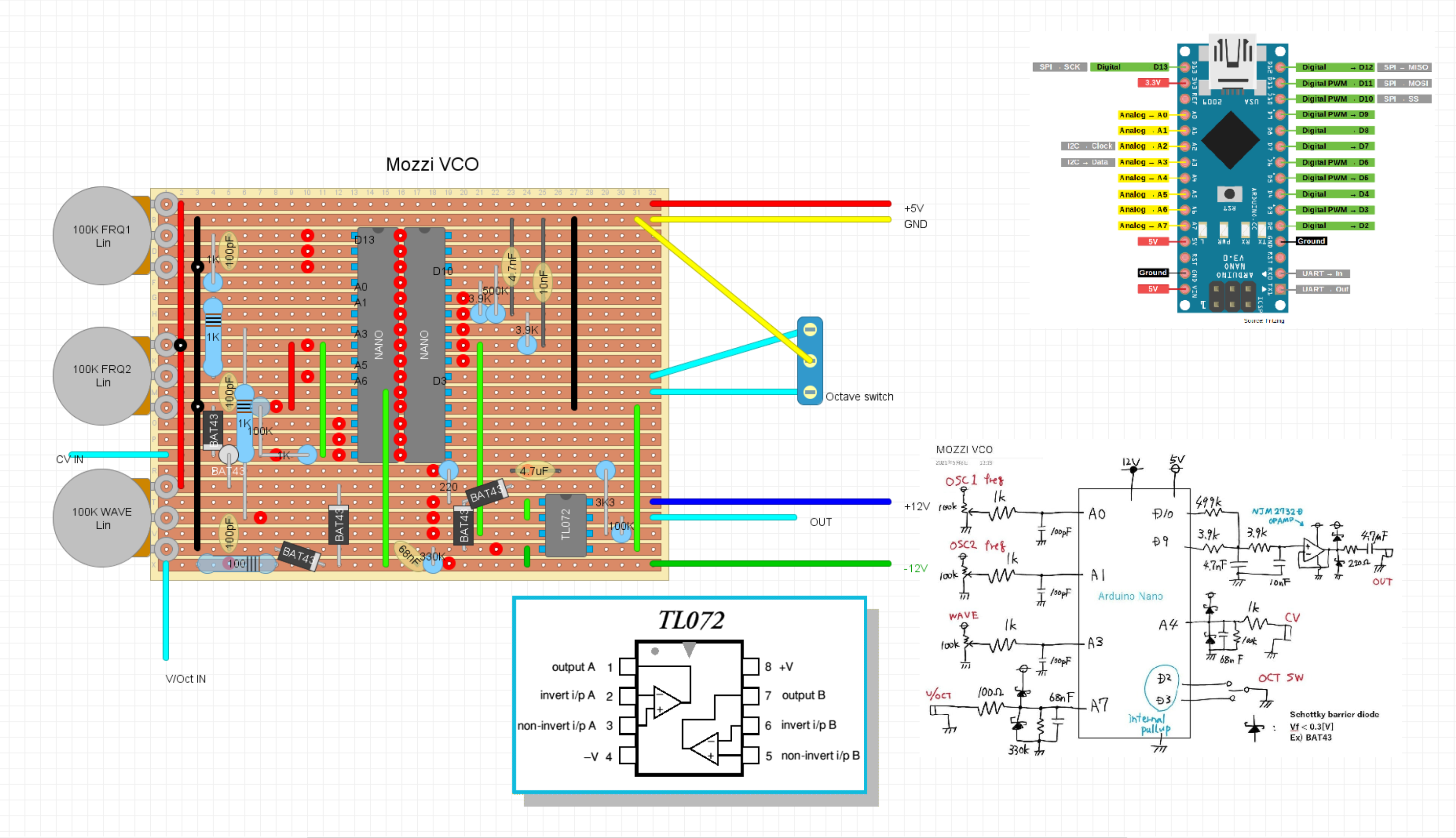 Dual OSC Mozzi VCO – Hagiwo Build – knopsl modular