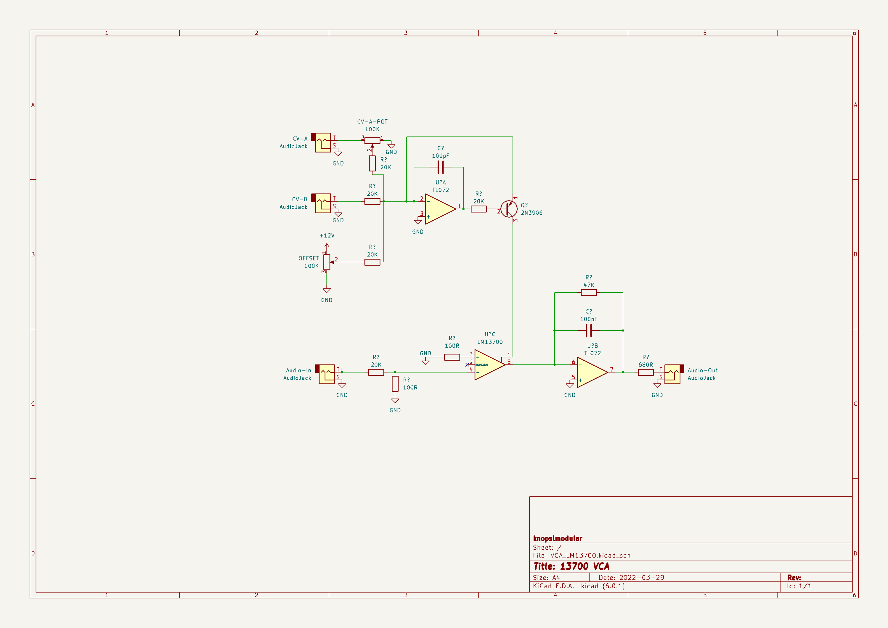 LM13700 dual VCA – knopsl modular